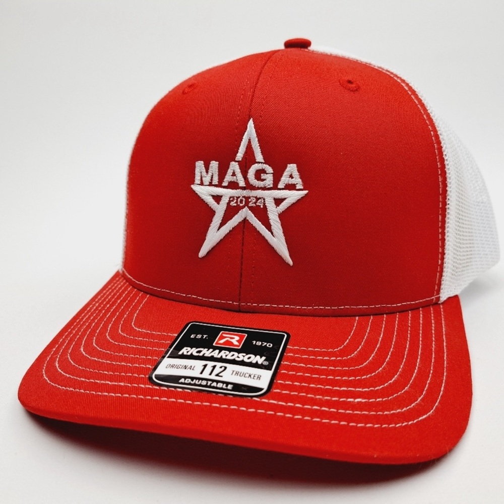 Mags 2024 Star Red On White Snapback Mesh - Gem